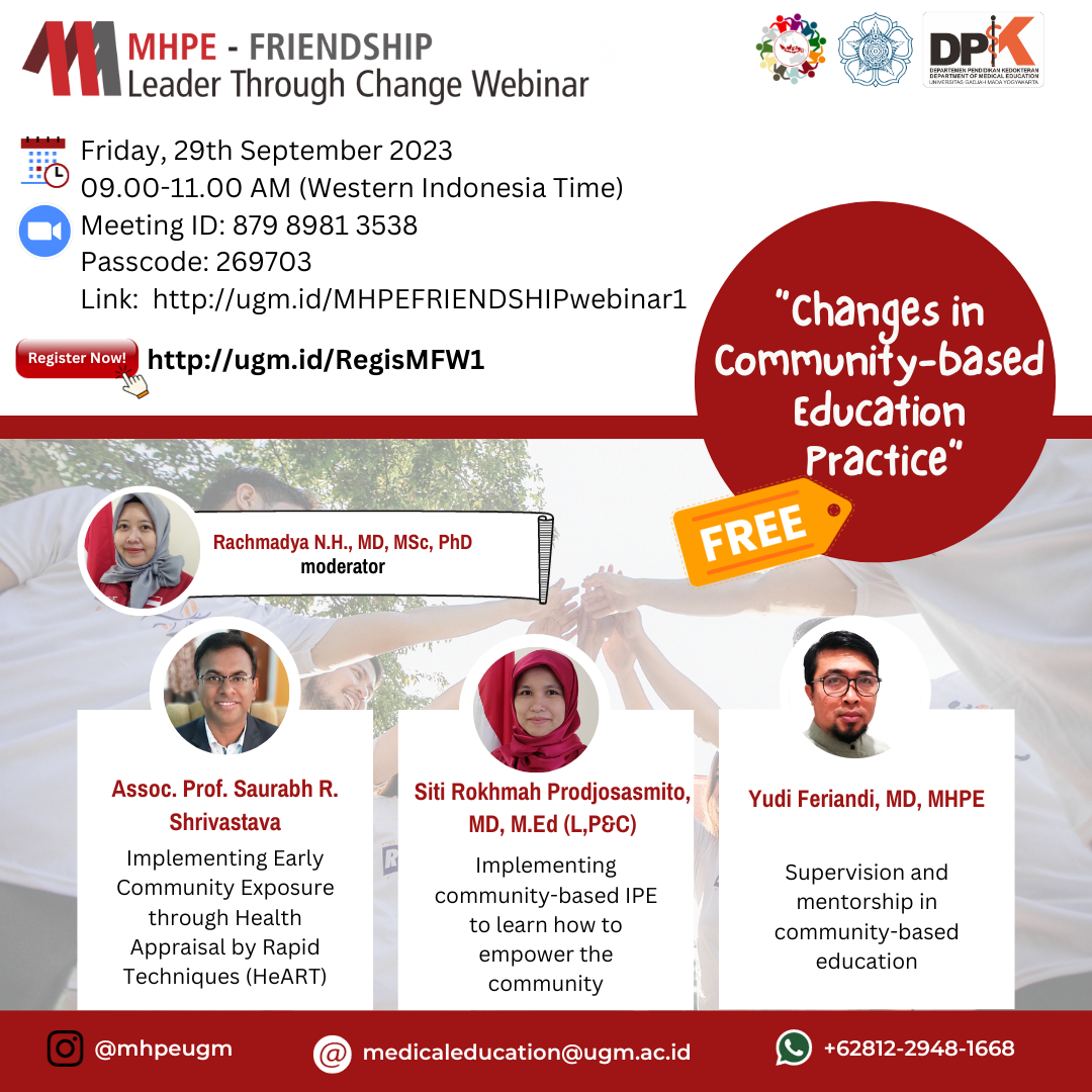 MHPE-FRIENDSHIP Leading Through Change Webinar- Changes in Community-based Education Practice ...